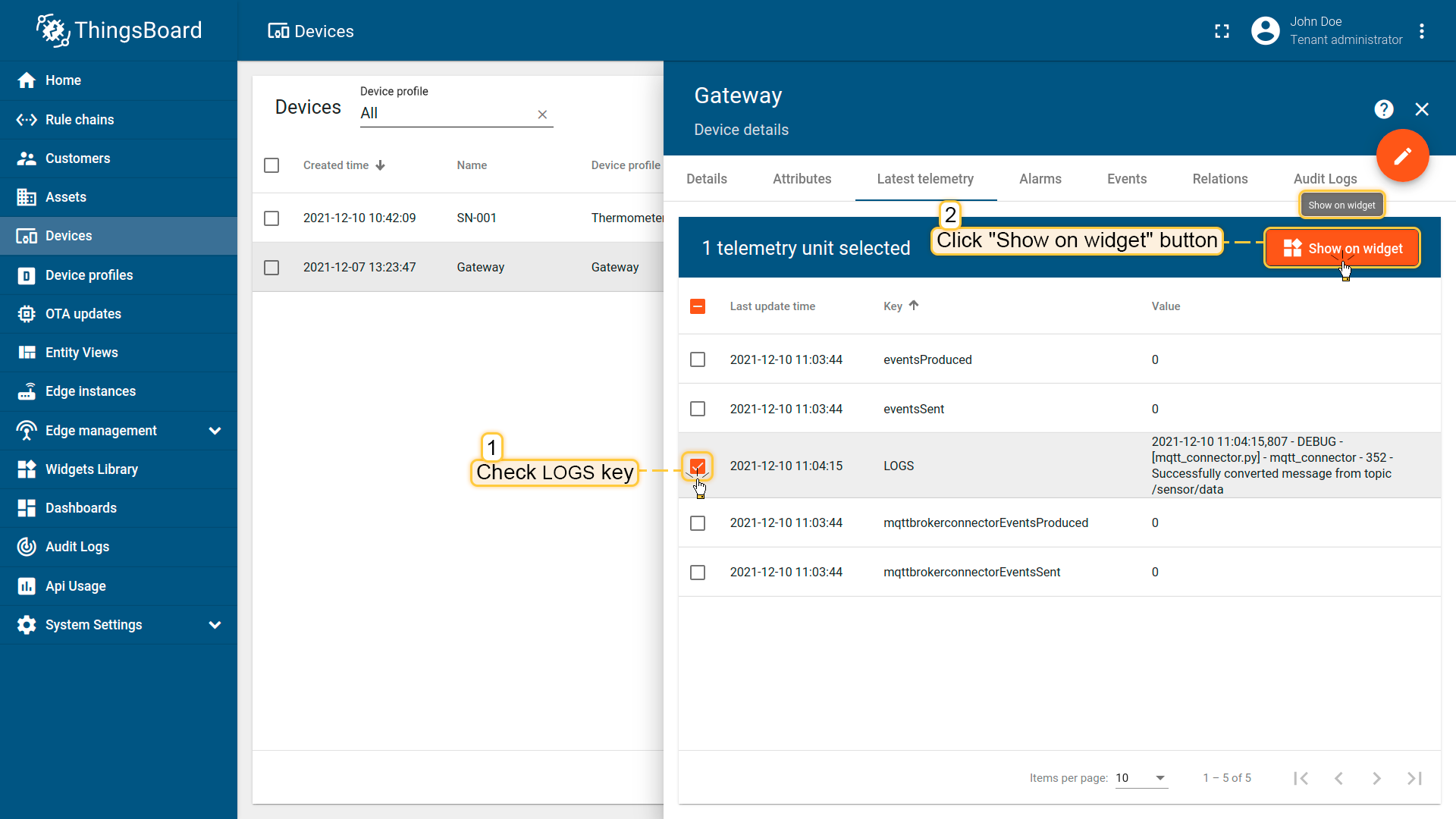 How To Enable Remote Logging Feature On Thingsboard Iot Gateway Thingsboard Iot Gateway