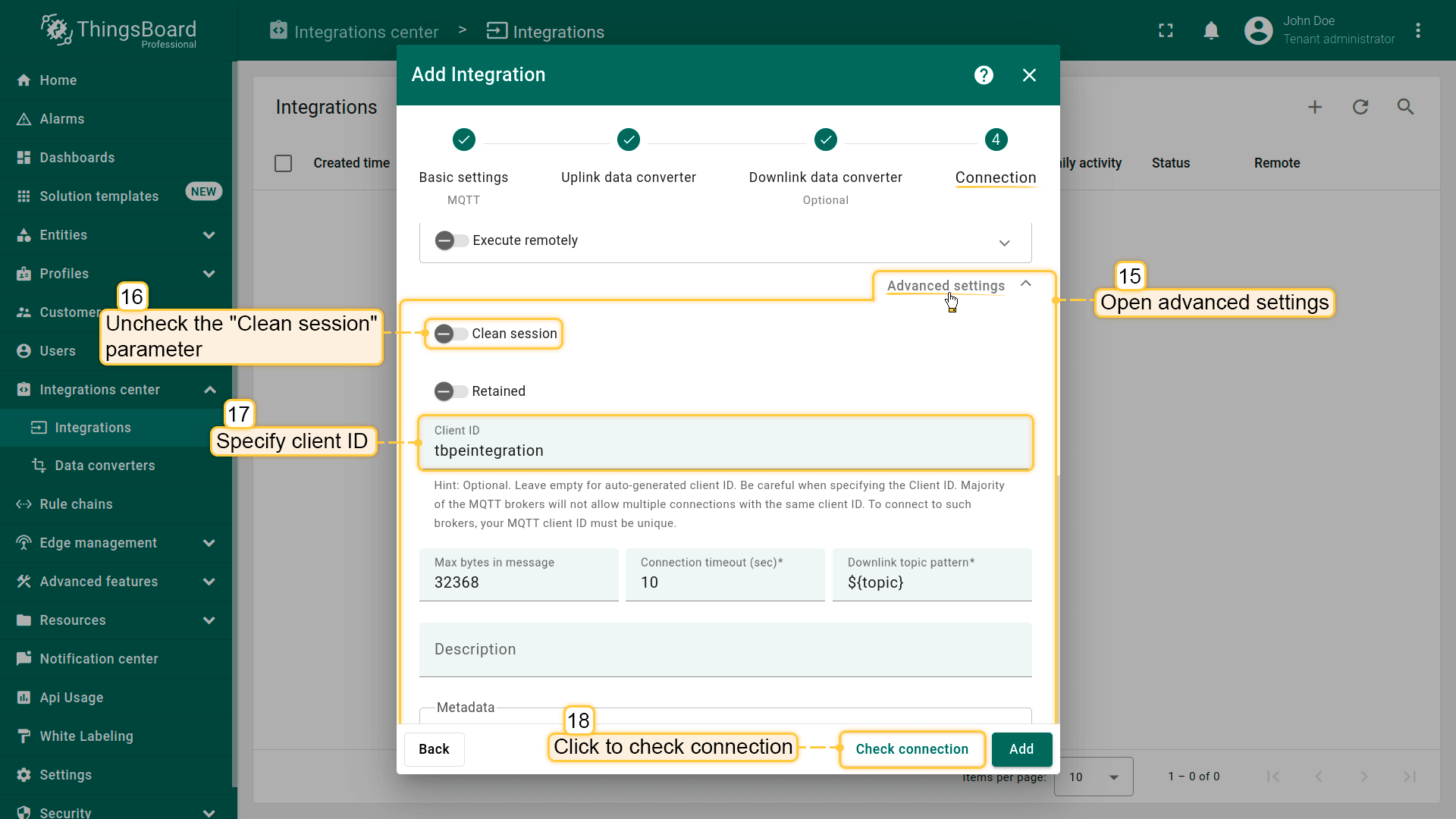 Integration with ThingsBoard | MQTT Broker