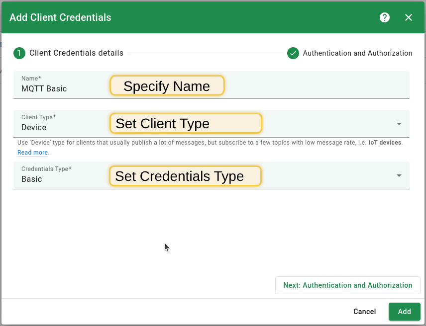 MQTT Client Credentials | MQTT Broker