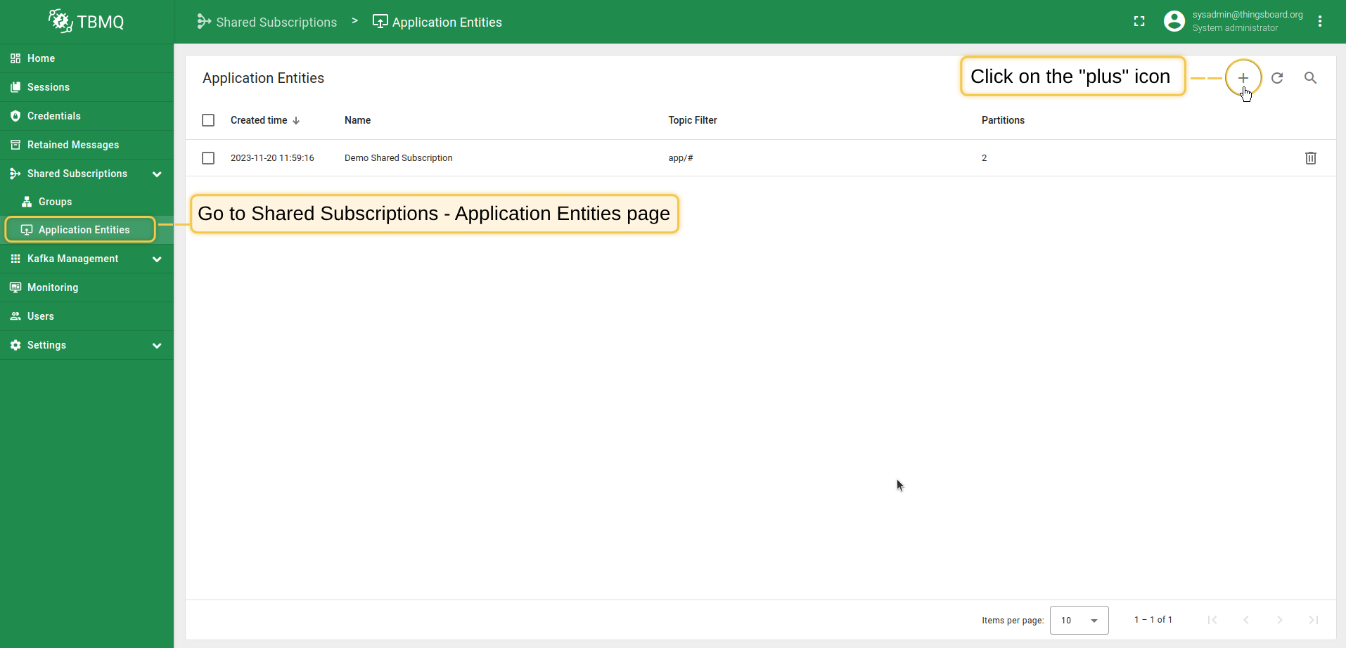Application Shared Subscriptions | MQTT Broker