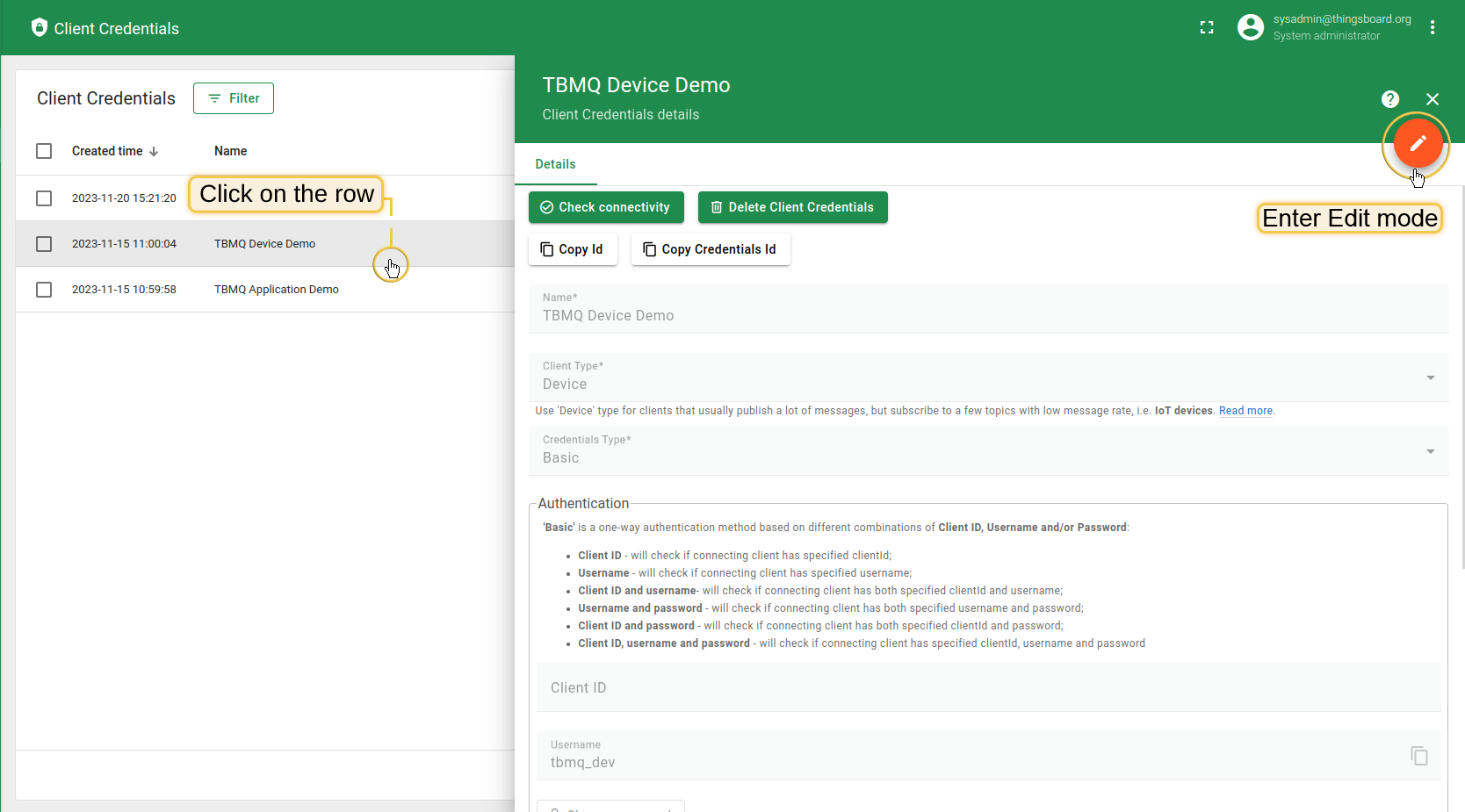 MQTT Client Credentials | MQTT Broker