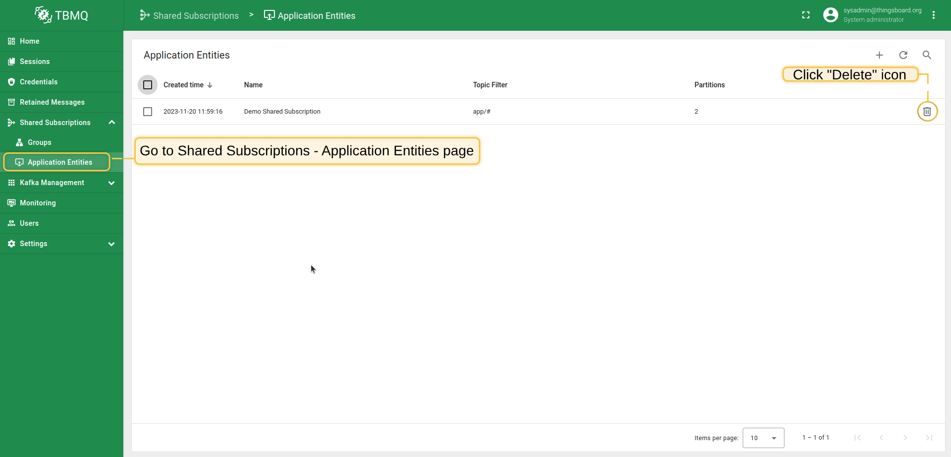 Application Shared Subscriptions | MQTT Broker