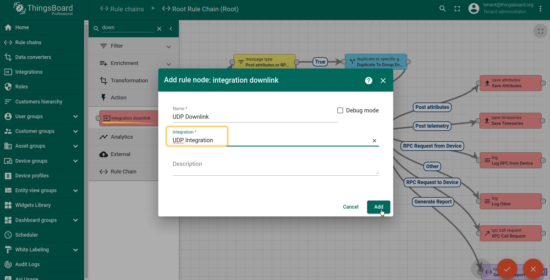 UDP Integration | ThingsBoard Professional Edition